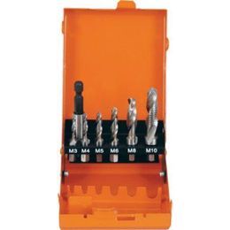 Projahn Kombigewindebohrer Bit-Set, HSS-G, 7-teilig, M3-M10, zylindrischer Schaft, inkl. Bit-Halter