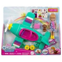Barbie Chelsea-Spielset aus Puppe und Flugzeug, Zweisitzerflugzeug mit Drehpropeller und 7 Zubeh&ouml;rteilen