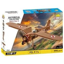 Cobi Historical Collection 5742 - PZL P.11c Flugzeug WWII, 320 Klemmbausteine