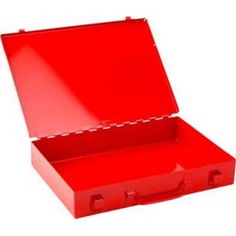 Sortimentskoffer ADB, leer, ohne Einteilung, abschlie&szlig;bar, mit Griff, B 335 x T 230 x H 50 mm, Stahl & ABS-Kunststoff, verkehrsrot RAL 3020