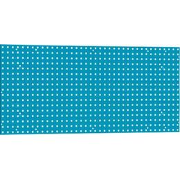 Lochplatte WFI, Wandmontage, Lochgr&ouml;&szlig;e 9 x 9 mm & Lochabstand 38 mm, L 1150 x H 750 mm, Stahlblech, azurblau RAL 5009