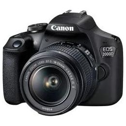Canon EOS-2000D Digitale Spiegelreflexkamera EF-S 18-55 mm IS II 24.1 Megapixel Schwarz Optischer Sucher, mit eingebautem Blitz, WiFi, Full HD Video,