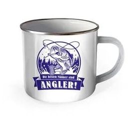 Tr&ouml;tsch Emaille Becher die beste M&auml;nner sind Angler