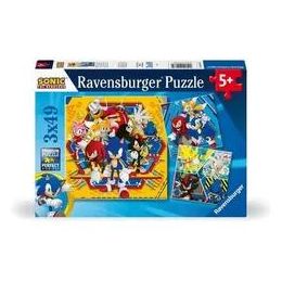 Ravensburger Kinderpuzzle 3x49 Teile - Sonic the Hedgehog - Die Abenteuer von Sonic