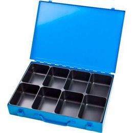 Sortimentskoffer ADB, leer, 8-fache Einteilung, abschlie&szlig;bar, mit Griff, B 330 x T 230 x H 50 mm, Stahl & ABS-Kunststoff, lichtblau RAL 5012