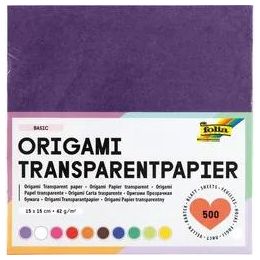 Folia Transparentpapier-Faltbl&auml;tter 42g/m2, 15x15cm, 500 Blatt, farbig sortiert