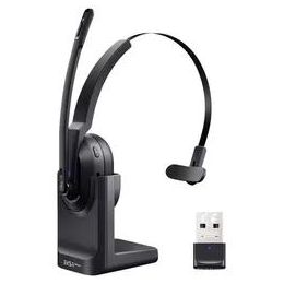 EKSA H5 On Ear Headset Bluetooth&reg; Schwarz Mikrofon-Rauschunterdr&uuml;ckung, Noise Cancelling Headset, mit Bluetooth&reg; Basisstation