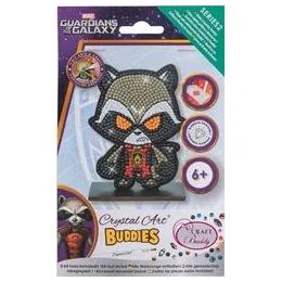 CRAFT Buddy CAFGR-MCU012 - Crystal Art Kid, Buddies, Rocket Marvel Guardians of the Galaxy, Serie 2, Funkelndes-Bastelset