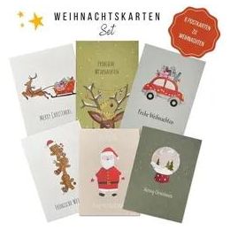 KEITCARDS Weihnachtskarten - handgezeichnete Postkarten, 6er Set
