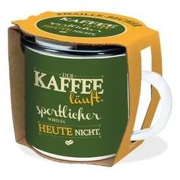 Tr&ouml;tsch Emaille Becher Kaffee l&auml;uft