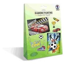 URSUS Kinder-Bastelsets, Diamond Painting Creative Set Sports, 2er Karten