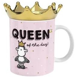 Sheepworld Tasse mit Kronendeckel Motiv "Queen of the day"