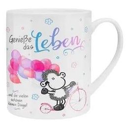 Sheepworld XL-Tasse mit Spruch "Genie&szlig;e das Leben"