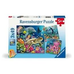 Ravensburger Kinderpuzzle 3x49 Teile - Bezaubernde Unterwasserwelt