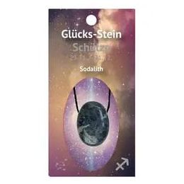 Gl&uuml;cksstein mit Band auf Astrokarte Sch&uuml;tze/Sodalith