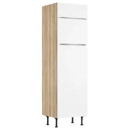K&uuml;hlumbauschrank Optifit "Aken", wei&szlig; (wei&szlig;, wildeiche nachbildung), B:60cm H:211,8cm T:58,4cm, Schr&auml;nke