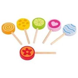goki 51554 - Lollies, 6-teilig, Holz, Zubeh&ouml;r f&uuml;r Kinderk&uuml;che/Kaufladen