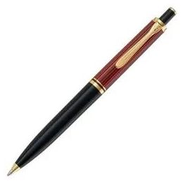 Pelikan Kugelschreiber Souver&auml;n&reg; K400, 24-Karat vergoldete Zierelemente, Druckmechanik, Schwarz-Rot