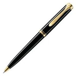 Pelikan Kugelschreiber Souver&auml;n&reg; K600, Edelharz, 24-Karat vergoldete Zierelemente, Drehmechanik, Schwarz