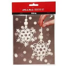Creativ Company DIY Sets Macram&eacute; Mini Kreativ Set, Schneeflocke aus Makramee, H 10 cm, Kreativ Box
