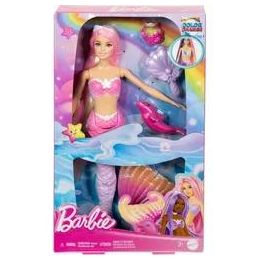Mattel Barbie &bdquo;Malibu&ldquo; Meerjungfrau-Puppe mit Farbwechseleffekt, Delfin und Accessoires