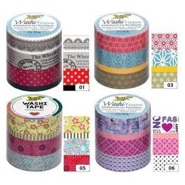 Folia Washi-Tape 4er-Set BLUMENREIGEN 3x 15mmx10m + 1x 5mmx10m