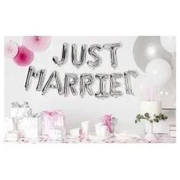 Rico Design Folienballon Set Just Married, Silber