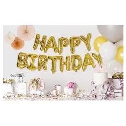 Rico Design Folienballon Set Happy Birthday, Gold
