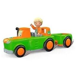 SIKU 0147 - Toddys Frank Farmy, Traktor, Spielzeugauto mit R&uuml;ckziehmotor und Spielfigur, gr&uuml;n/orange