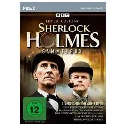 Sherlock Holmes - Sammelbox / 5 spannende Krimis mit Peter Cushing nach den B&uuml;chern von Sir Arthur Conan Doyle (Pidax Serien-Klassiker) [3 DVDs]