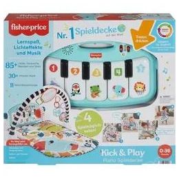 Mattel Fisher-Price Kontrast-Spieldecke f&uuml;r Babys, Spielspa&szlig; Piano-Gym, blau, deutsche Version