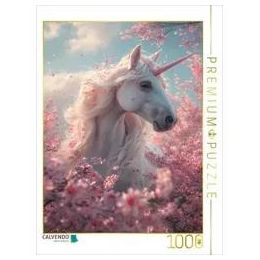 Calvendo Puzzle Rosiges Einhorn: Kirschbl&uuml;tenzauber 1000 Teile Lege-Gr&ouml;&szlig;e 64x48cm Foto-Puzzle f&uuml;r gl&uuml;ckliche Stunden
