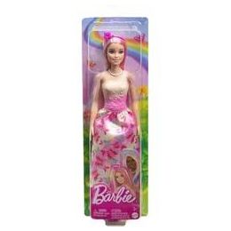 Mattel Barbie Royal-Puppe mit Haaren in Pink und Blond, Rock mit Schmetterlingsmuster und Zubeh&ouml;r