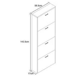 Vcm Holz Schuhregal Schuhschrank Schuhkipper Sulos L