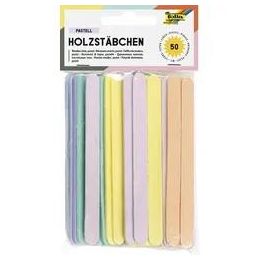 Folia Holzst&auml;bchen PASTELL, 114x10x2mm, 50 St&uuml;ck