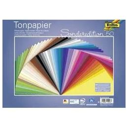 Folia Tonpapier 130g/m2, 25x35cm, 50 Bogen, farbig sortiert