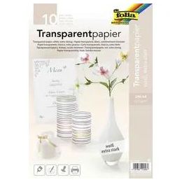 Folia Transparentpapier 115g/m2, DIN A4, 10 Blatt , wei&szlig;