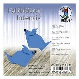 URSUS Falten Faltbl&auml;tter Uni intensiv, Plakatkarton, 65 g/m2, 10 x 10 cm, dunkelblau