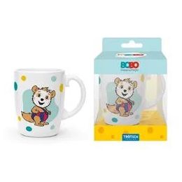 Tr&ouml;tsch Bobo Siebenschl&auml;fer Kindertasse blau Geschenktasse aus Porzellan