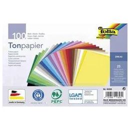 Folia Tonpapier, DIN A5, 100 Blatt in 25 Farben sortiert