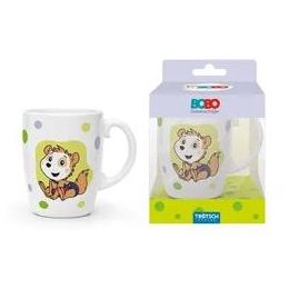 Tr&ouml;tsch Bobo Siebenschl&auml;fer Kindertasse gr&uuml;n Geschenktasse aus Porzellan