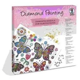 URSUS Erwachsenen-Bastelsets Diamond Painting, Diamanten Mandala Schmetterling, Set 9
