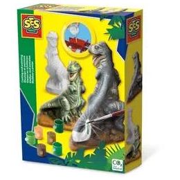 Ses Creative SES&reg; Bastelset Gipsfiguren giessen und anmalen, T-Rex 6 Farben