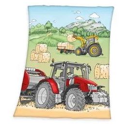 Herding Young Collection 7551201035 - Traktor Fleecedecke, 130x160 cm, 100% Polyester