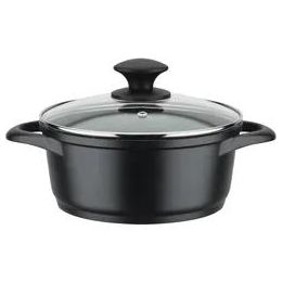 Kochtopf GSW "Gourmet Granit", schwarz (schwarz, graphit), H:9cm &Oslash;:20cm, T&ouml;pfe, Kochtopf, mehrfache, langlebige VITAFLONGRANIT Antihaft-Versiegelung, Induktion