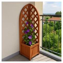 HTI-Living Pflanzkasten mit Rankgitter aus Holz braun Blumenkasten f&uuml;r Balkon, Terrasse und Garten