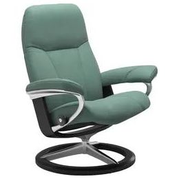Relaxsessel stressless "Consul", gr&uuml;n (aqua gr&uuml;n paloma), B:82cm H:102cm T:72cm, Leder BATICK: BATICK ist ein leicht korrigiertes, durchgef&auml;rbtes und genarbtes M&ouml;belleder, bei dem die meisten Unebenheiten und Spuren in der Regel entfernt wurden.;Leder PALOMA: PALOMA ist ein durchgef&auml;rbtes Semianilin-M&ouml;belleder mit nat&uuml;rlicher Narbung.;ROHLEDER Stoff Q2 FARON: Ein fester zuverl&auml;ssiger Boucl&eacute; mit ei