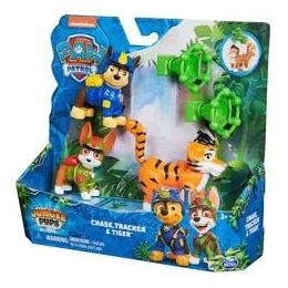 Spin Master PAW Patrol Jungle Pups &ndash; Hero Pups Figuren-Set mit 2 Hundefiguren (Chase & Tracker) und einer Tiger-Figur mit Wurffunktion