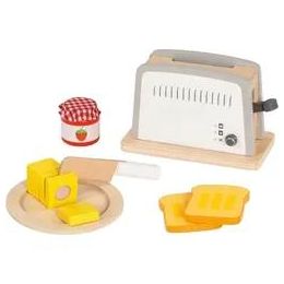 Goki 51507 - Toaster, 10-teilig, Holz, Zubeh&ouml;r f&uuml;r Kinderk&uuml;che