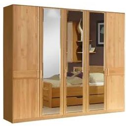 Kleiderschrank Wiemann "Lausanne, Dreht&uuml;renschrank, Schrank, W&auml;scheschrank, Erle teilmassiv", beige (natur), B:250cm H:216cm T:58cm, Holz teilmassiv, Schr&auml;nke, Kleiderschrank Dreht&uuml;renschrank, Front aus Massivholz in Erle, langlebige Qualit&auml;t, inkl. T&uuml;rend&auml;mpfung